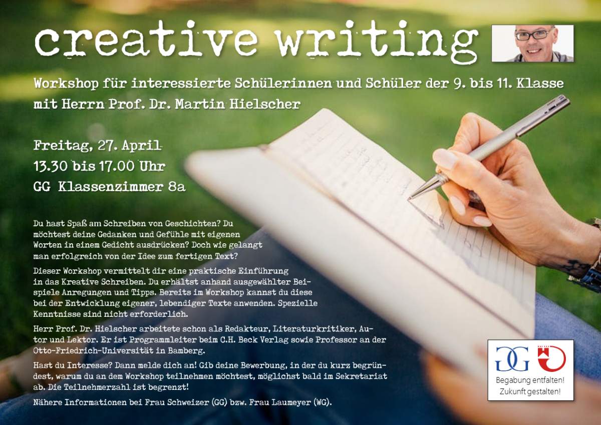 Workshop Creative Writing Gabrieli Gymnasium Eichst tt
